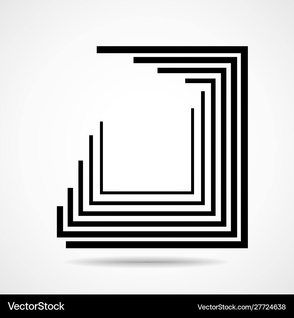 Abstract square logo with lines geometric sign Vector Image