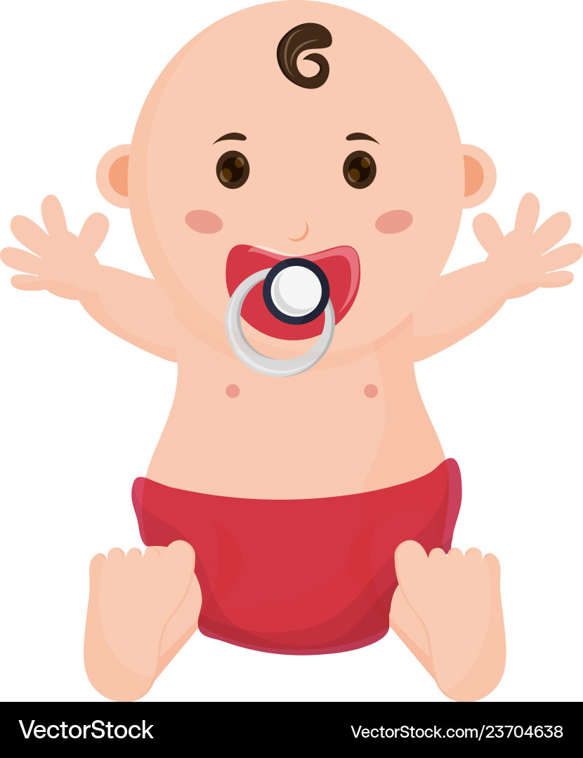 Baby with pacifier cartoon isolated Royalty Free Vector