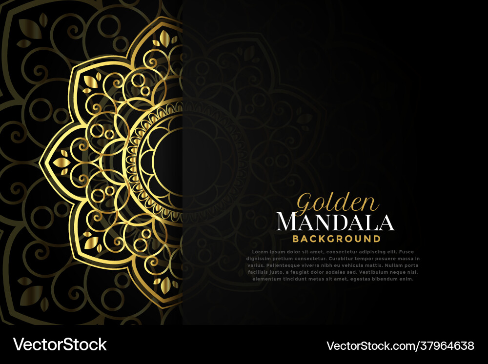 Beautiful golden mandala with text space Vector Image