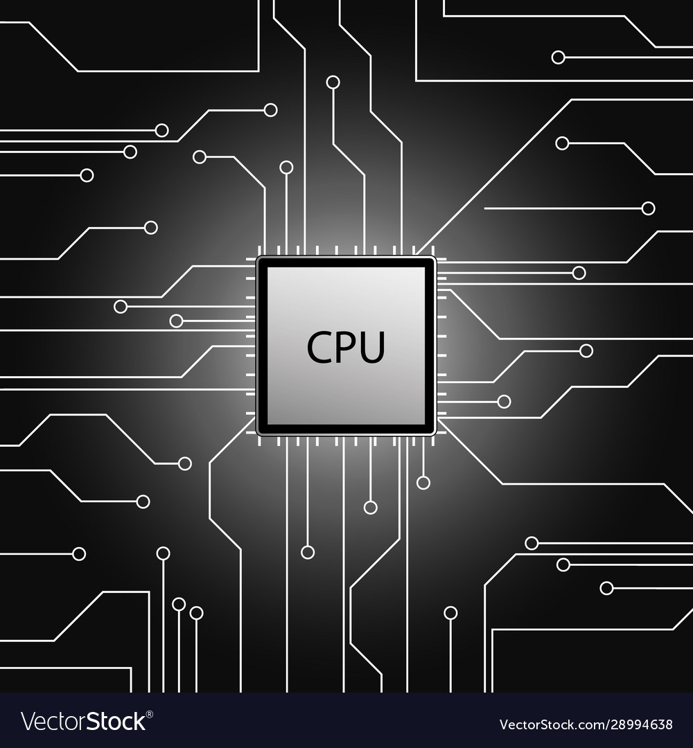 Cpu microprocessor microchip circuit board Vector Image Cpu microprocessor microchip circuit board Vector Image