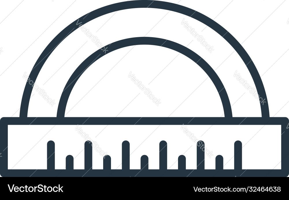 Curve ruler icon isolated on white background Vector Image