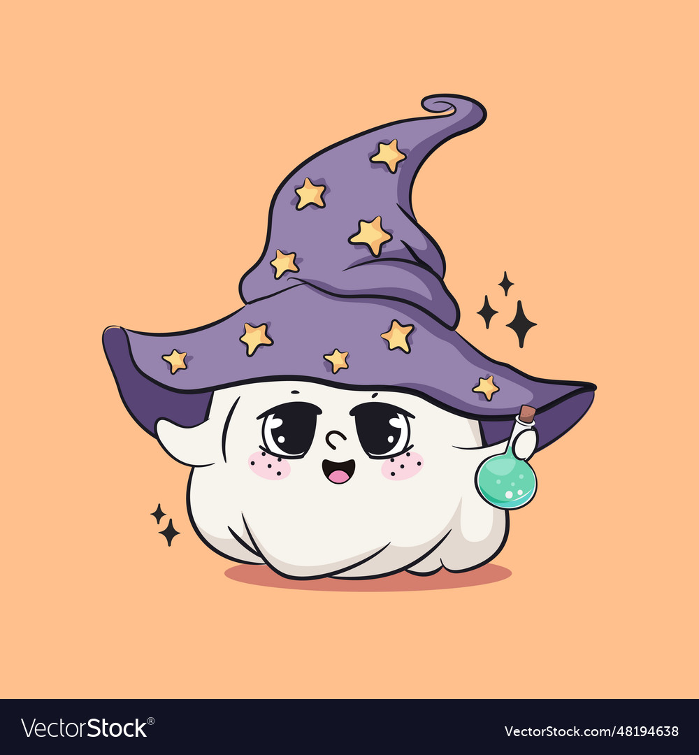 Cute halloween baby ghost cartoon character Vector Image