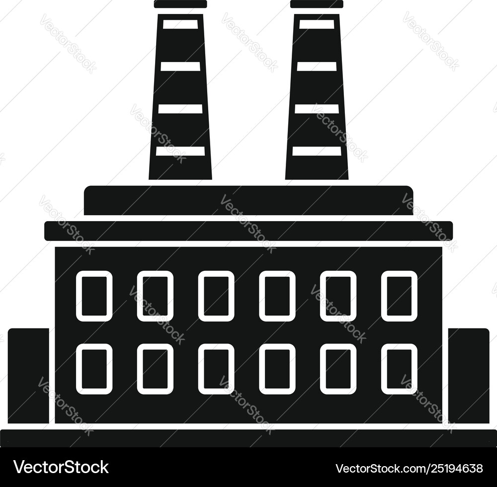 Factory petrol station icon simple style Vector Image