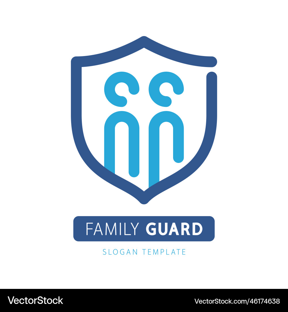 Family guard blue emblem template Royalty Free Vector Image
