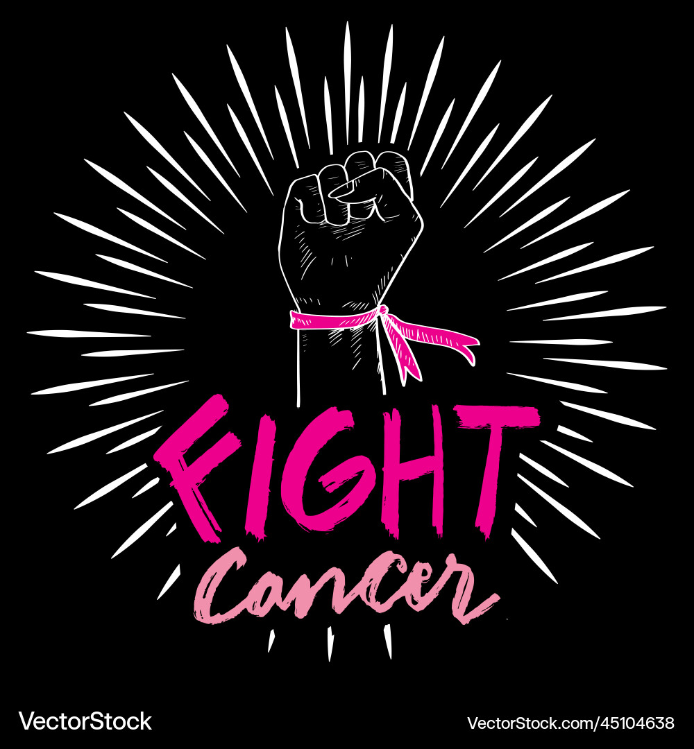 Fight cancer hand lettering Royalty Free Vector Image