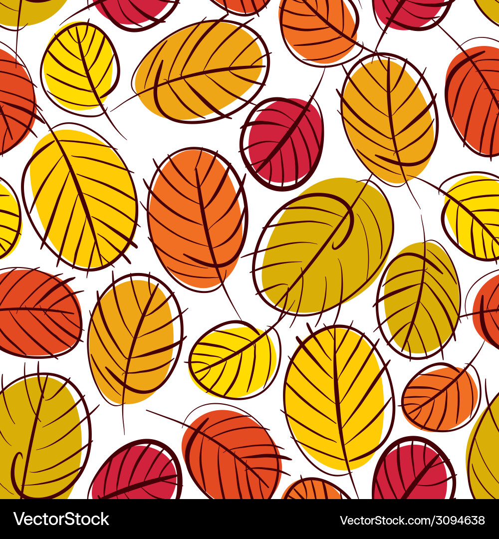 Floral seamless pattern autumn leaves seamless Vector Image