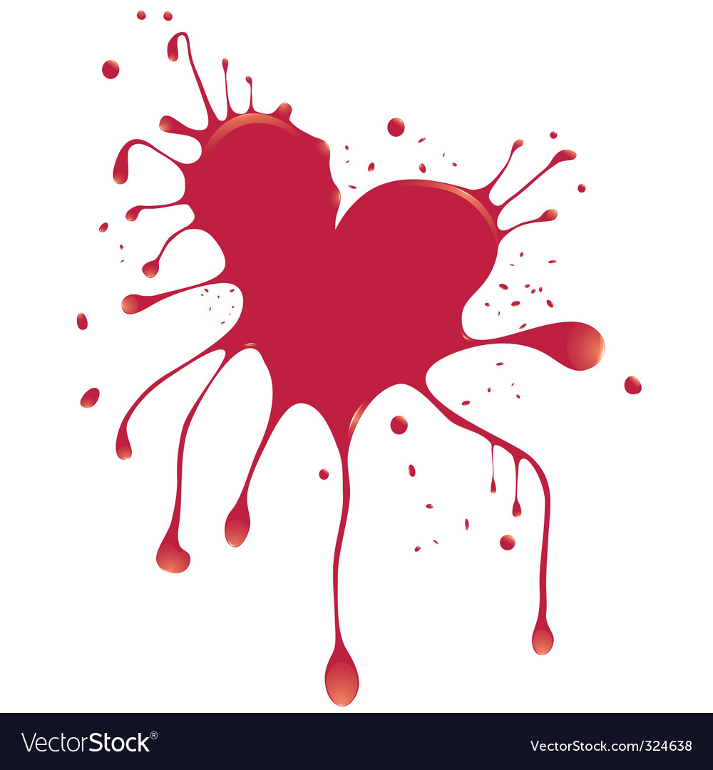 Heart with blood Royalty Free Vector Image - VectorStock
