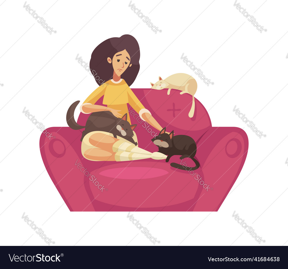 Lonely woman Royalty Free Vector Image - VectorStock