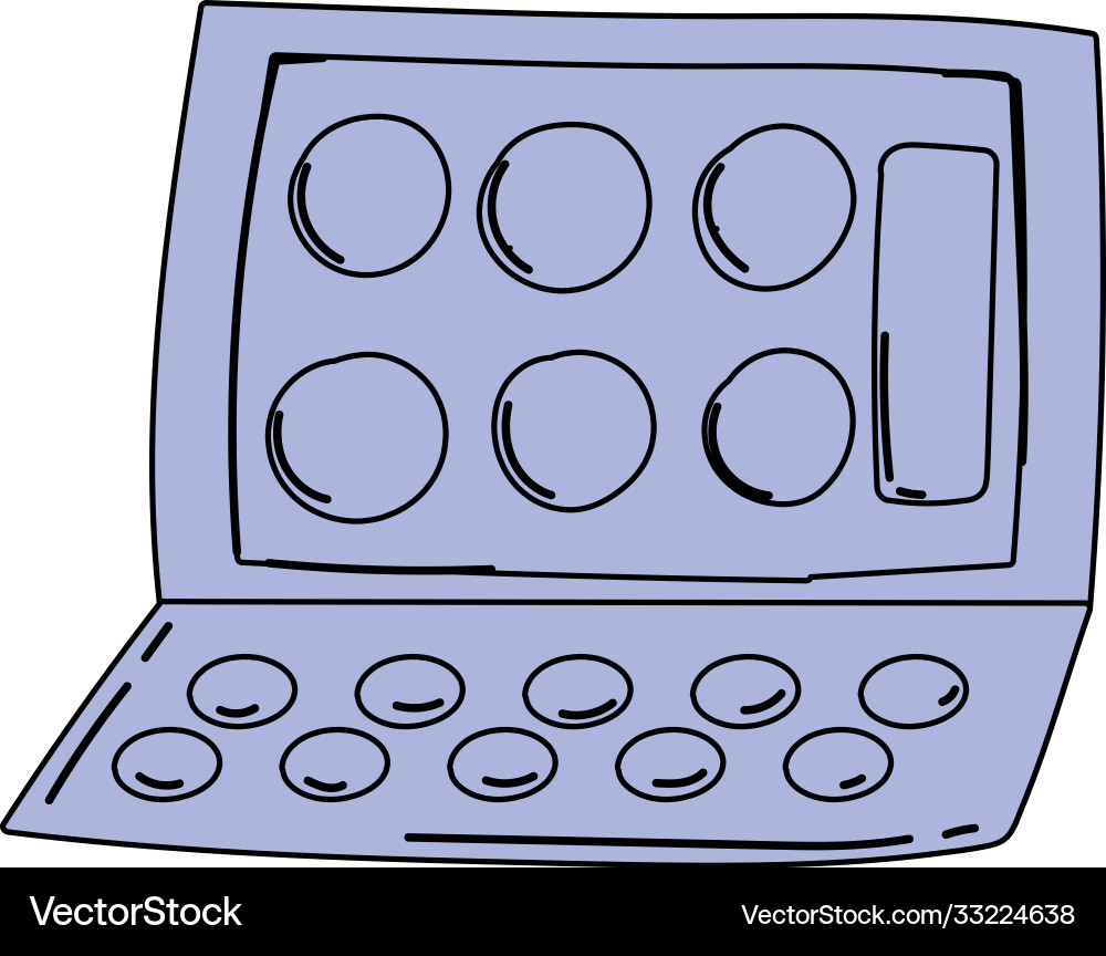 Makeup palette color eyeshadow palette isolated Vector Image