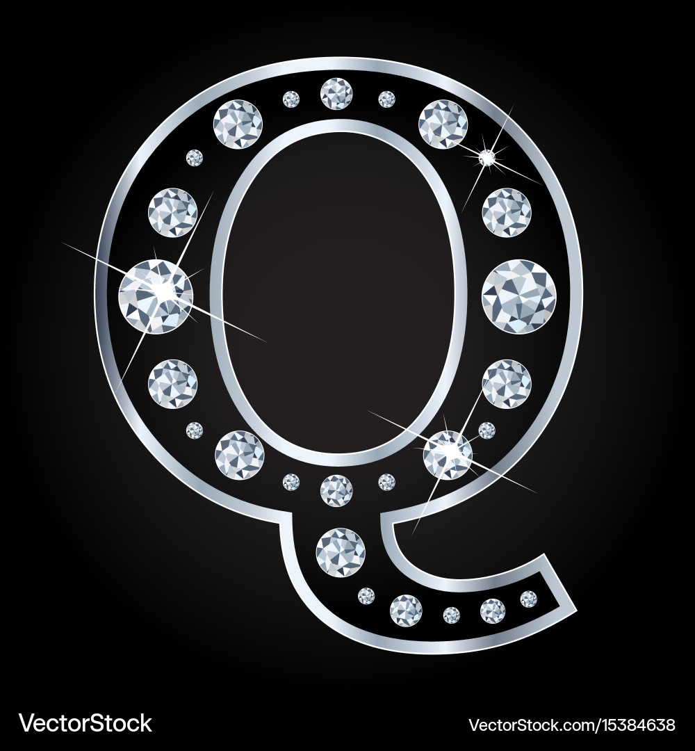 Q letter made with diamonds isolated on Royalty Free Vector