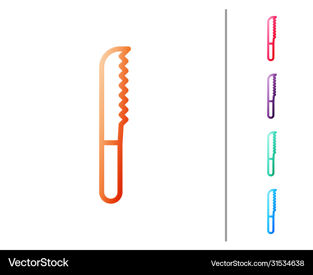Red line bread knife icon isolated on white Vector Image