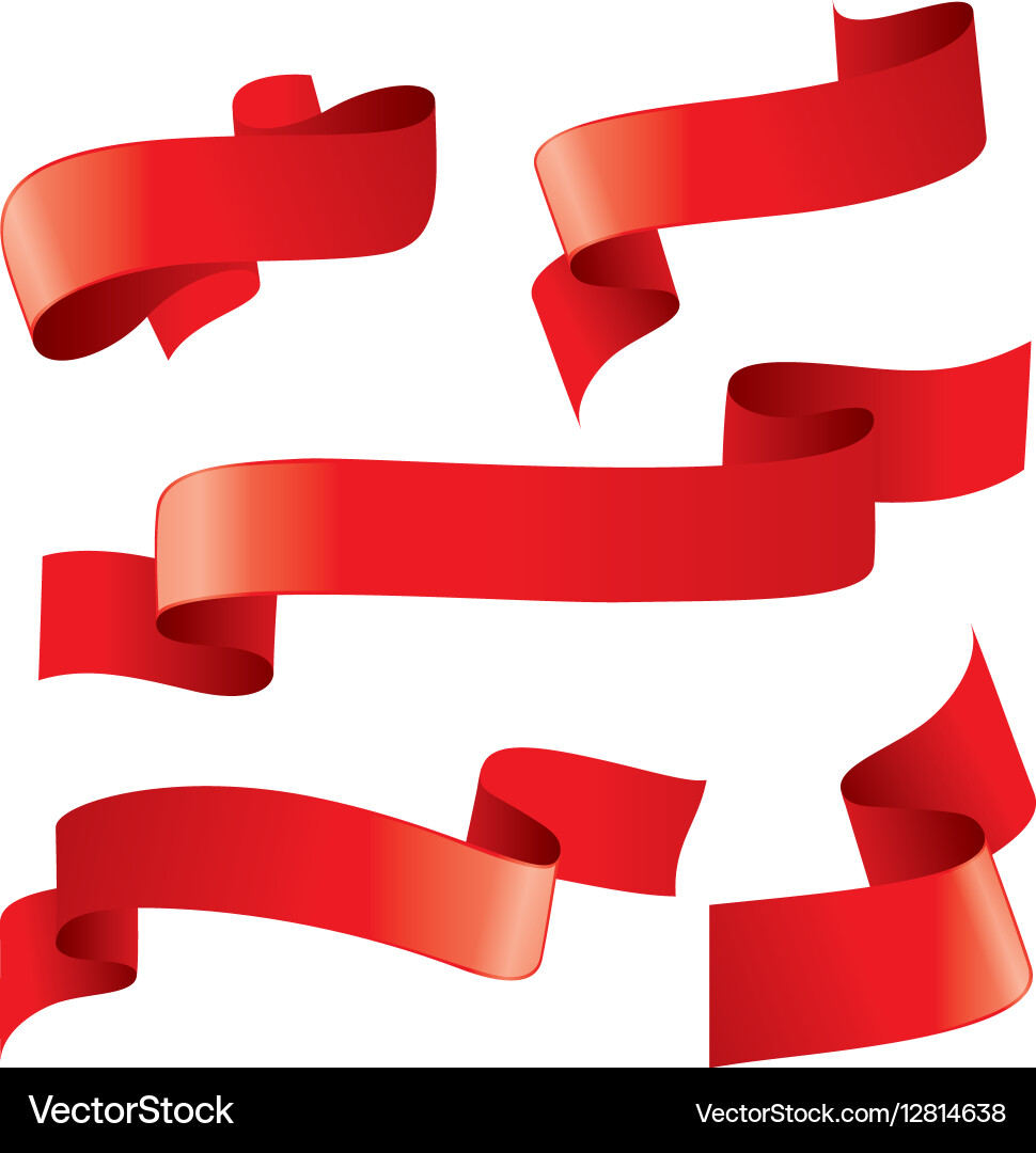 Set of red ribbons Royalty Free Vector Image - VectorStock