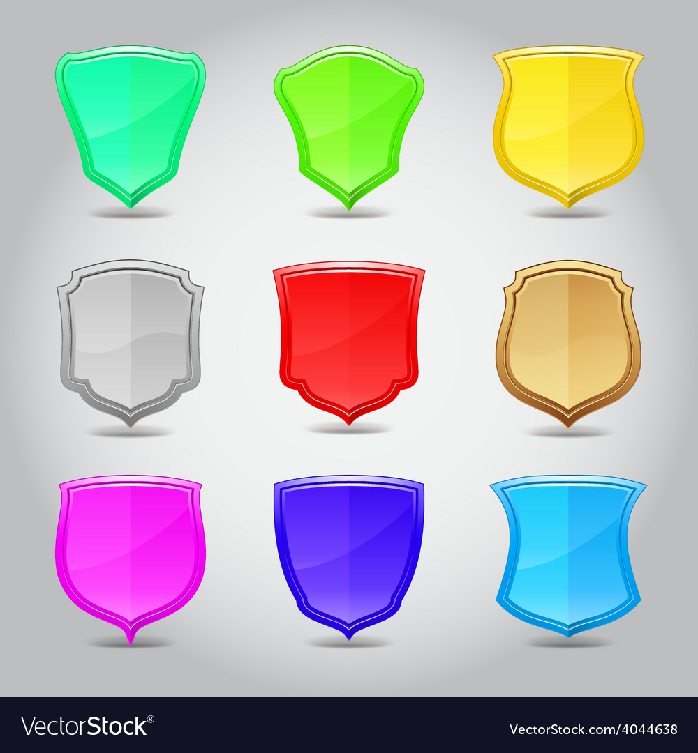 Shield label set Royalty Free Vector Image - VectorStock