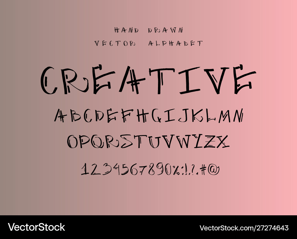 Careless handwritten font drawn with felt-tip pen Vector Image