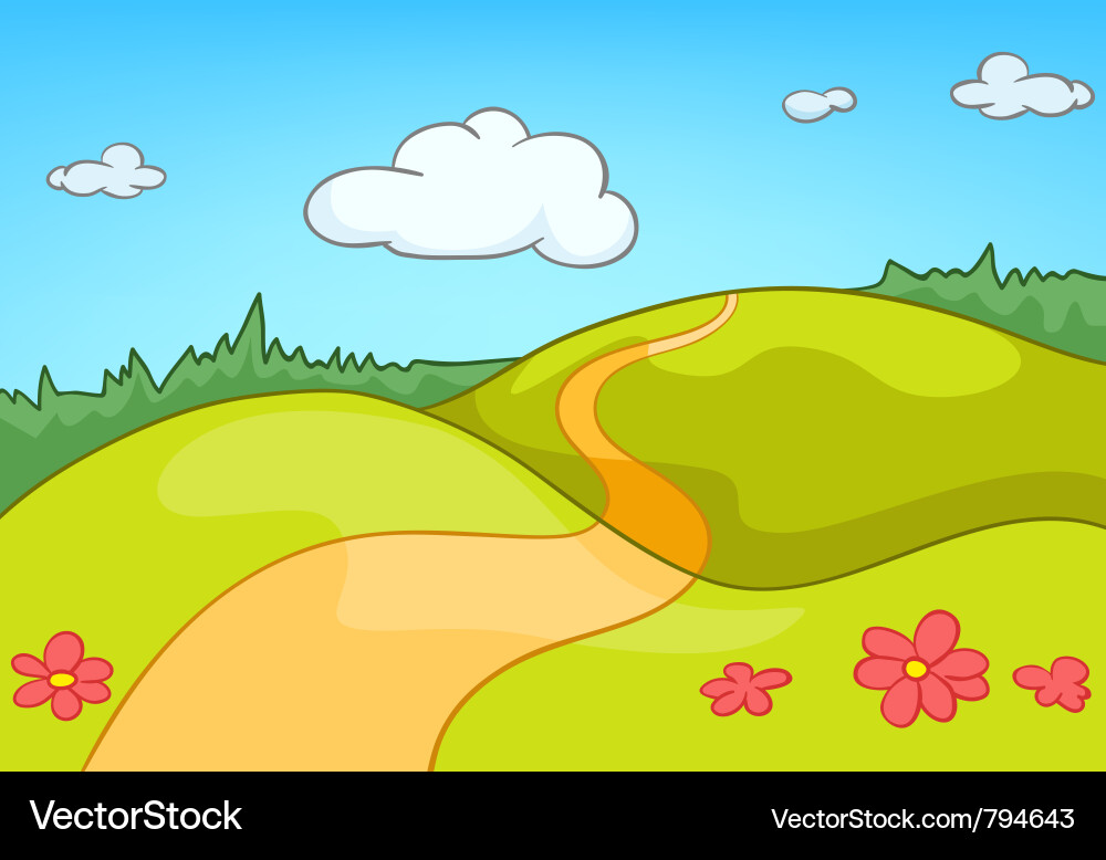 Cartoon nature landscape Royalty Free Vector Image
