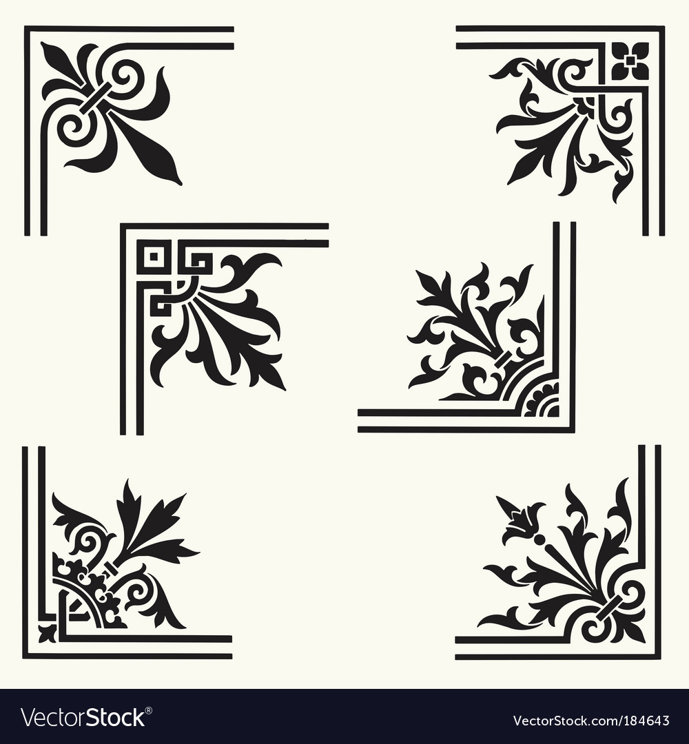 Corner elements Royalty Free Vector Image - VectorStock
