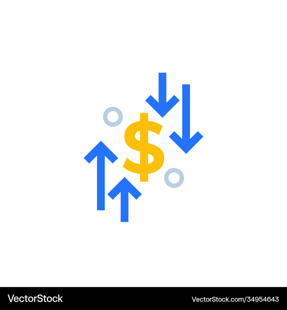 Cost reduction or cutting icon Royalty Free Vector Image