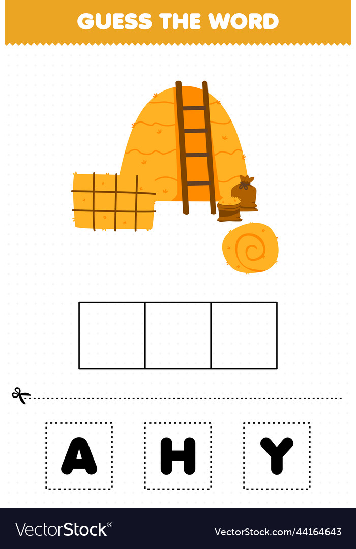 Education game for children guess the word Vector Image