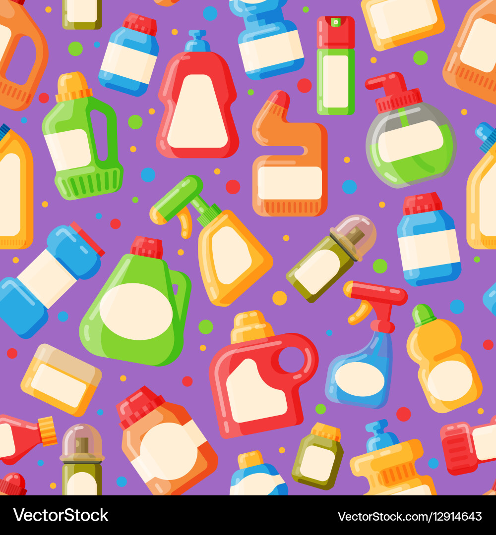 Home clean bottle seamless pattern Royalty Free Vector Image