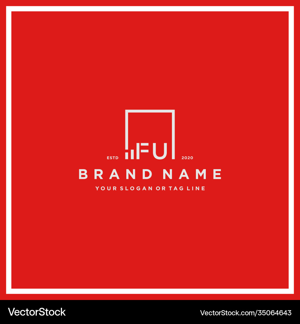 Letter fu square logo finance design Royalty Free Vector