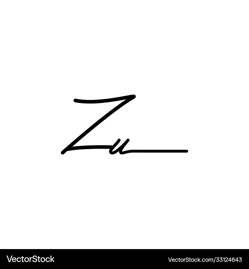 Letter zu signature logo template Royalty Free Vector Image