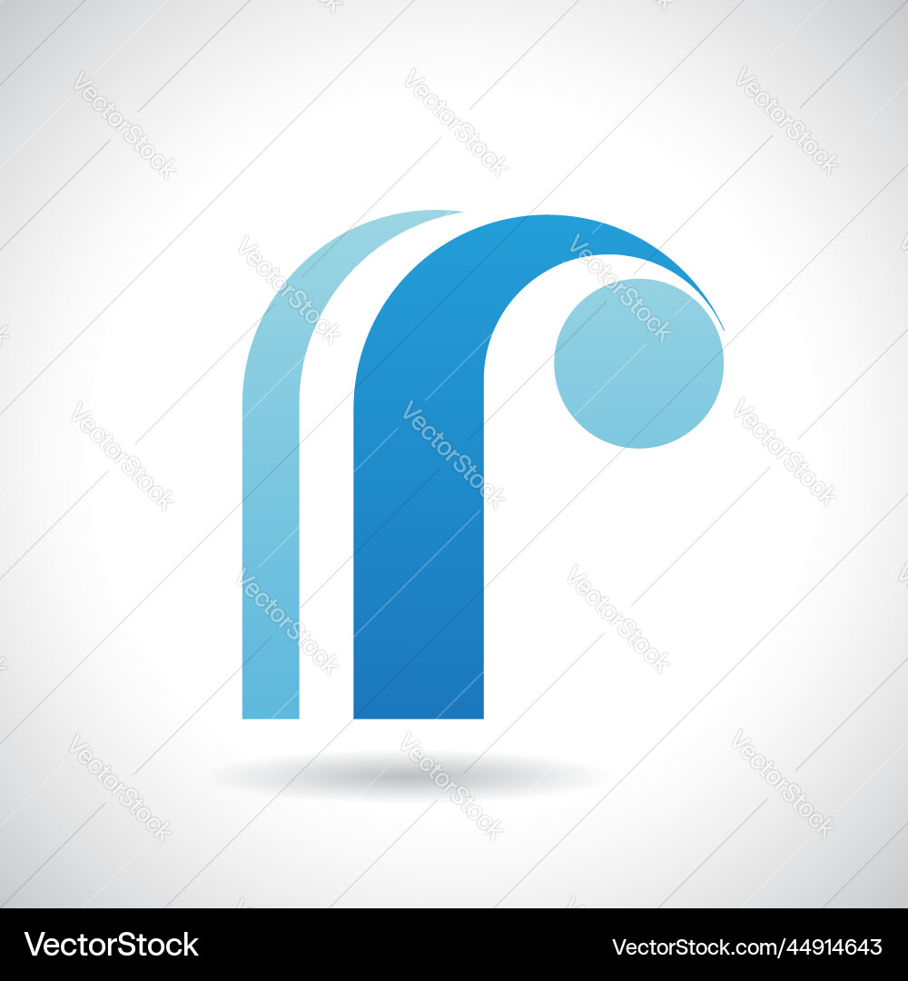 Light blue and blue round retro striped logo icon Vector Image
