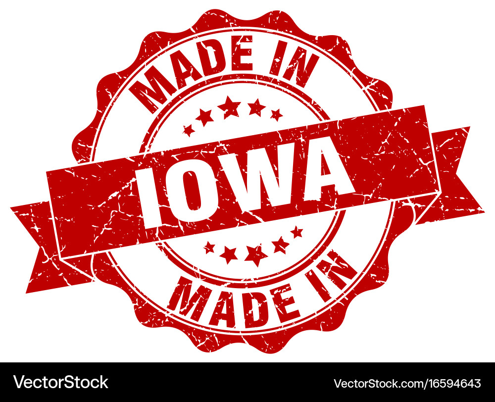 Made in iowa round seal Royalty Free Vector Image