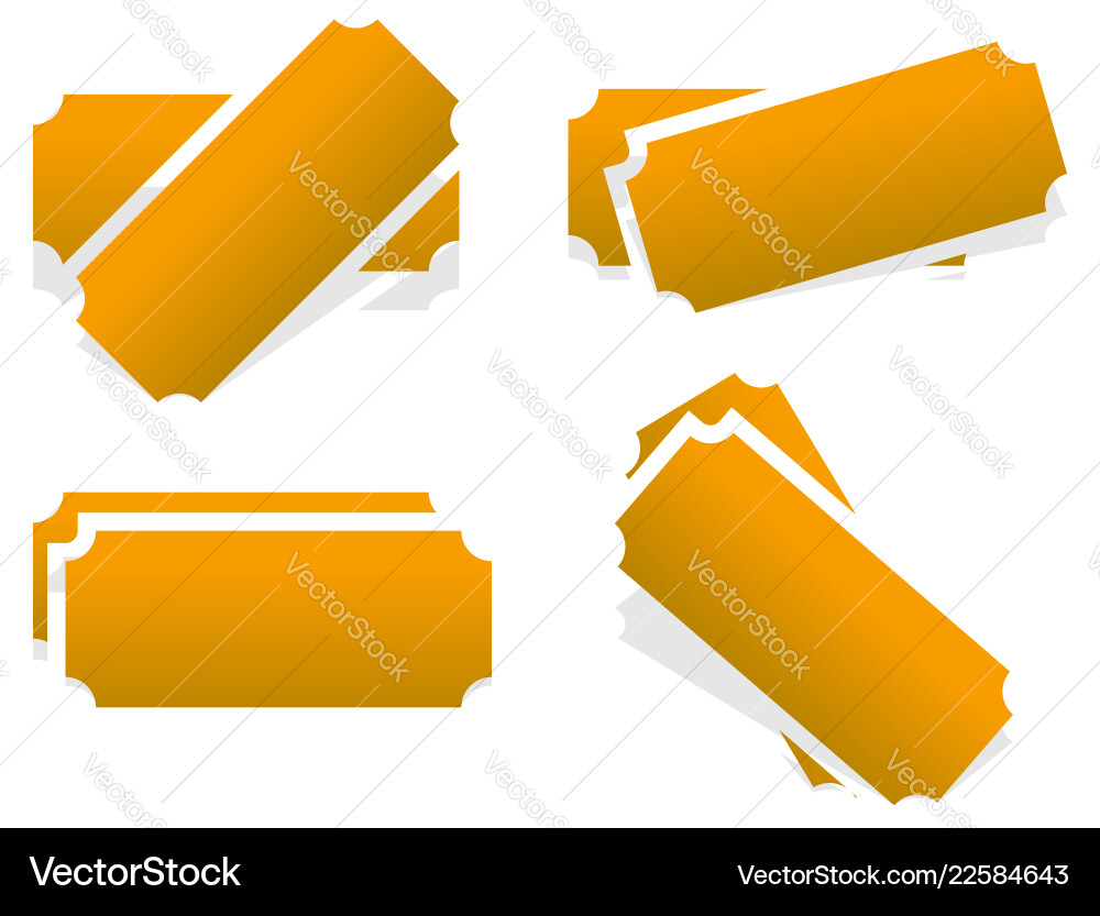 Raffle ticket symbols set of 4 version Royalty Free Vector