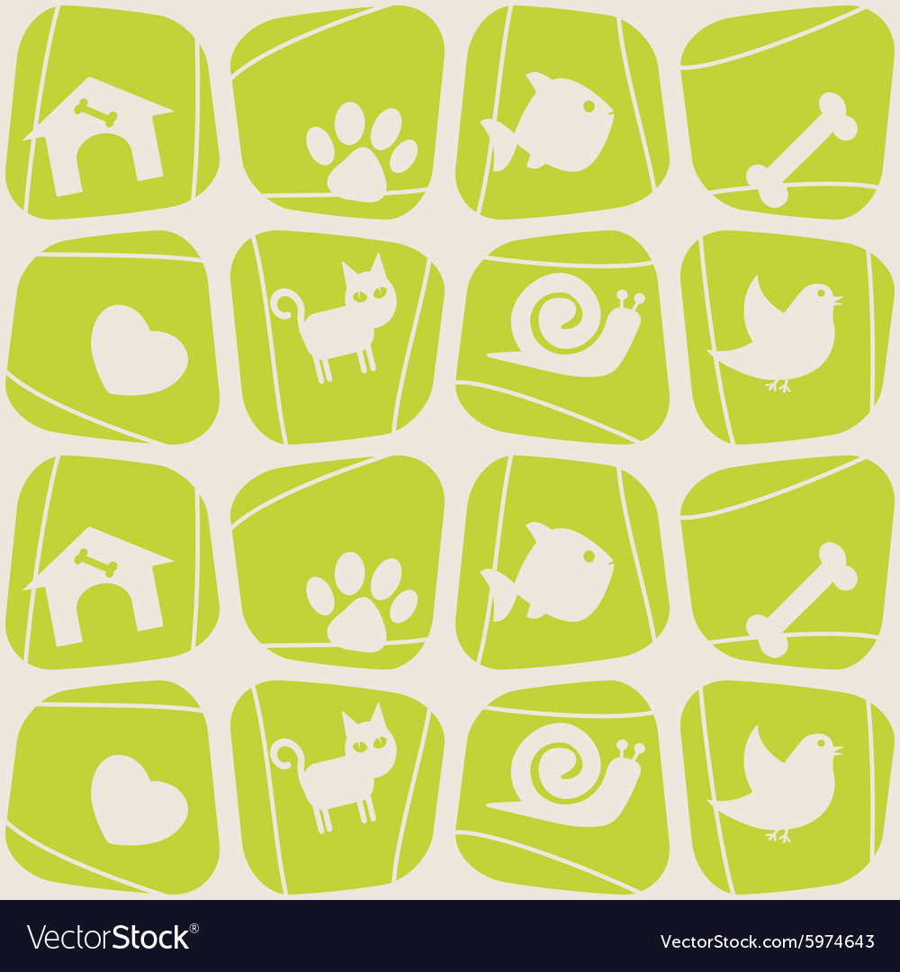 Seamless background with pets Royalty Free Vector Image