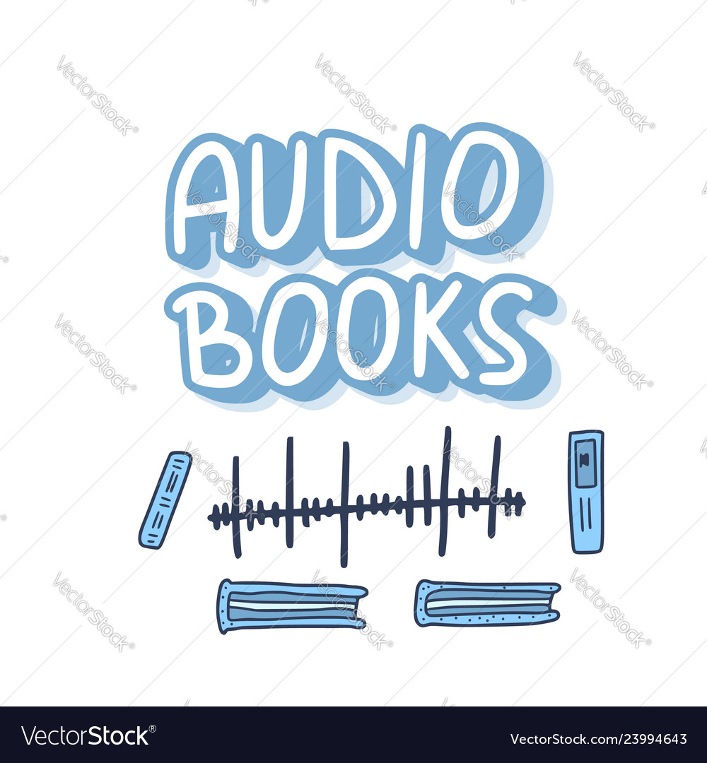 Set of audio books symbols Royalty Free Vector Image