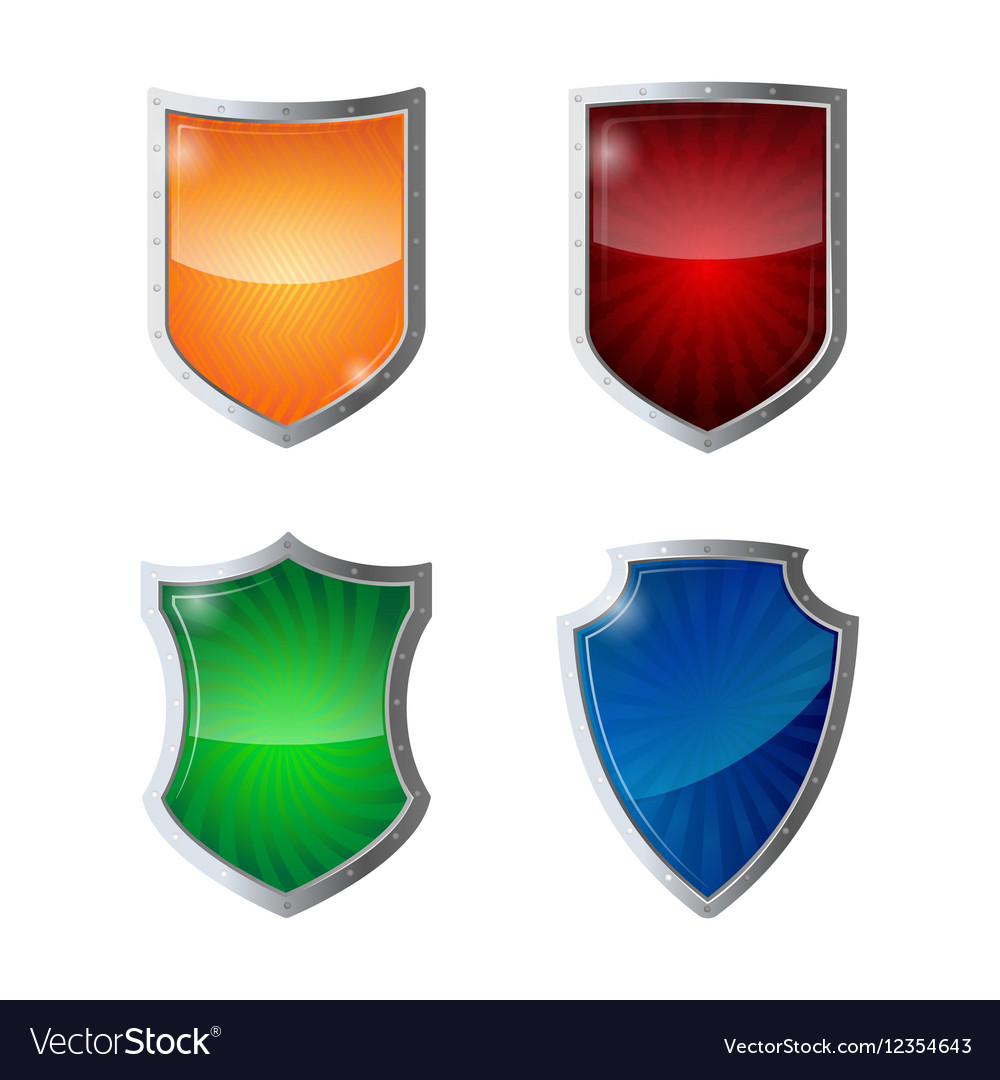 Set shields protection web security antivirus Vector Image