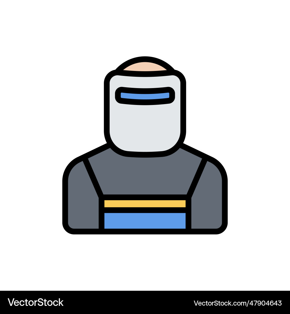 Welder line color filled icon isolated on white Vector Image