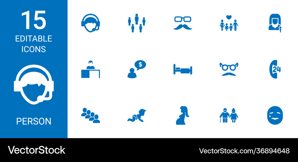 15 person icons Royalty Free Vector Image - VectorStock