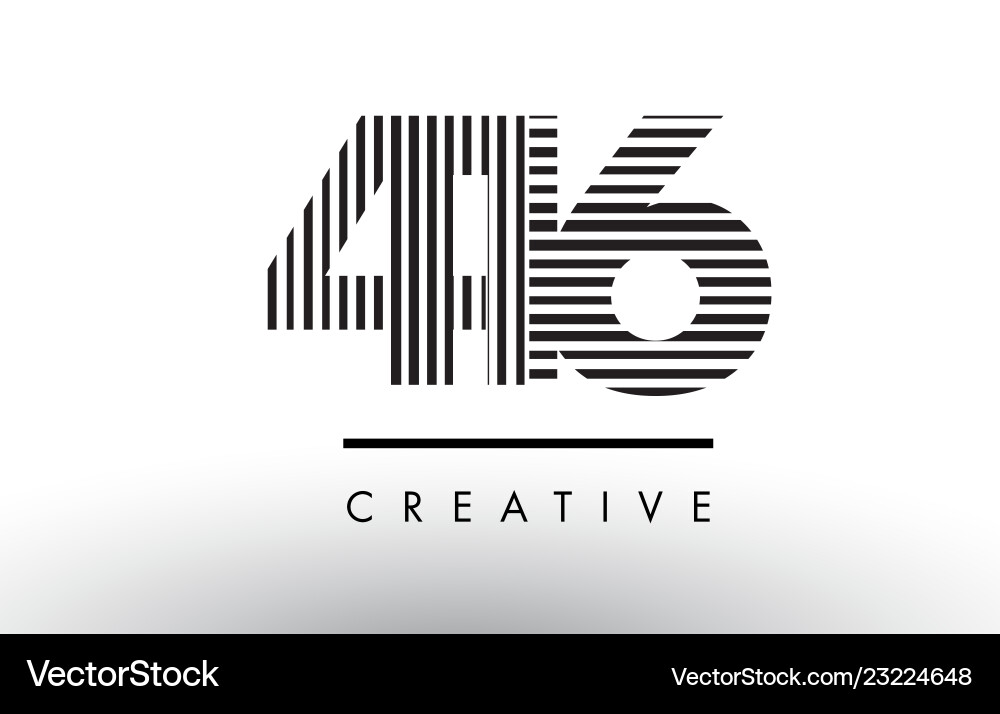 416 black and white lines number logo design Vector Image