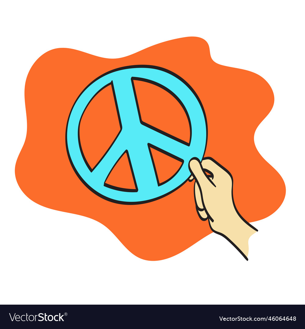 Closeup hand holding peace symbol hand Royalty Free Vector Closeup hand holding peace symbol hand Royalty Free Vector