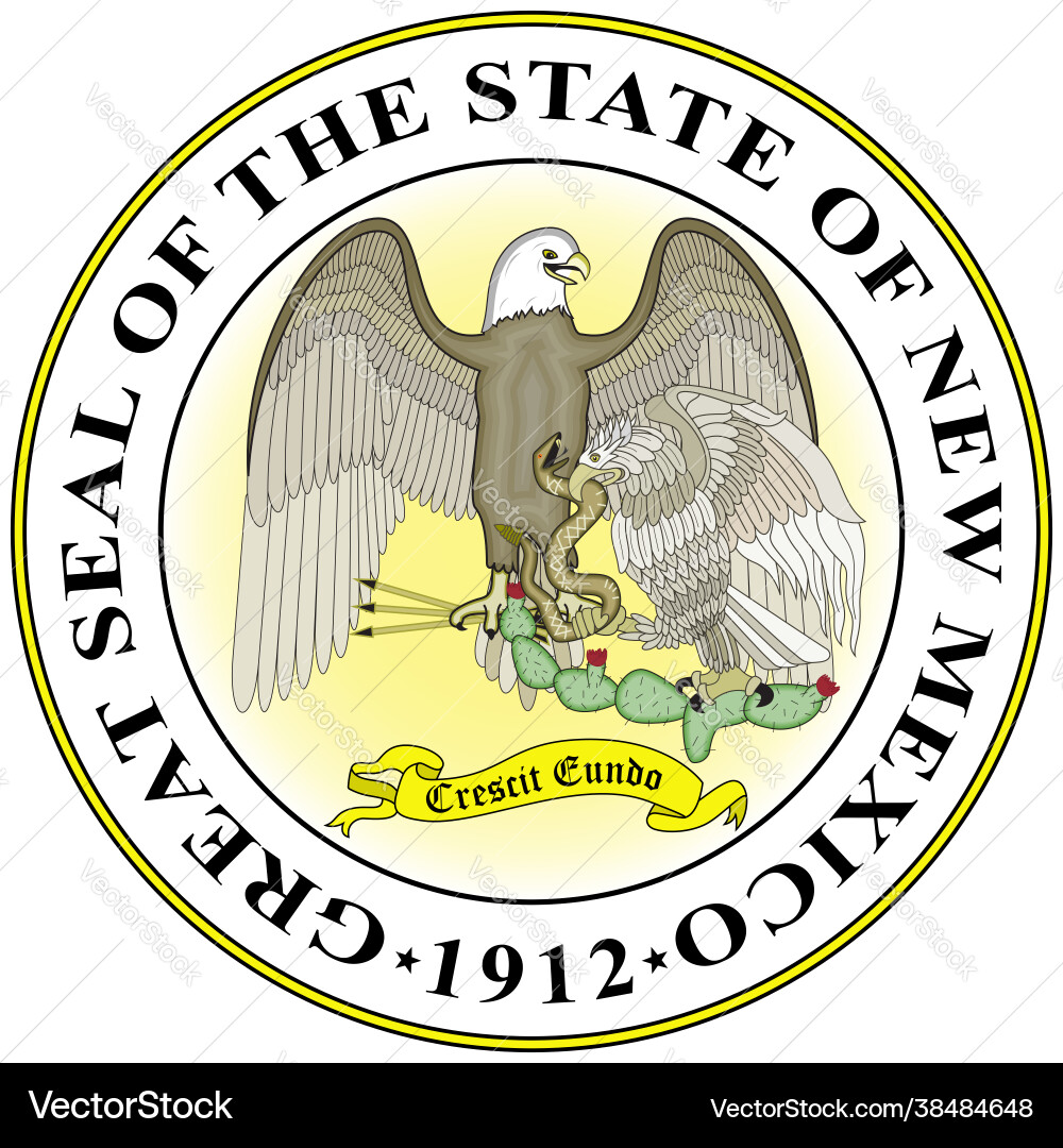 Coat arms new mexico is a state Royalty Free Vector Image