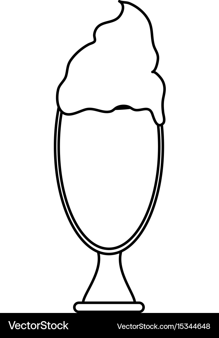 Coffee beverage with whipped cream icon imag Vector Image