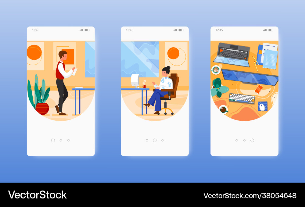 Company director office people workplace mobile Vector Image
