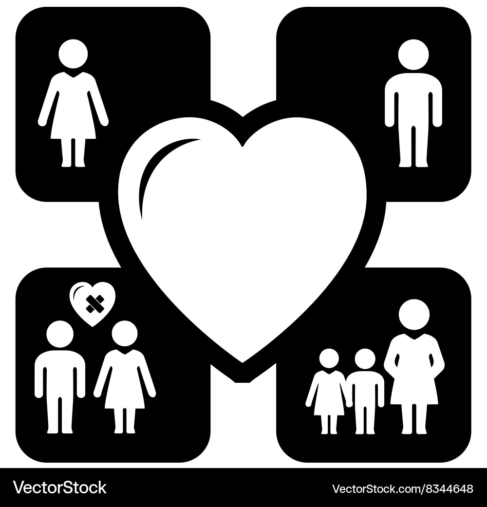 Concept family icons Royalty Free Vector Image