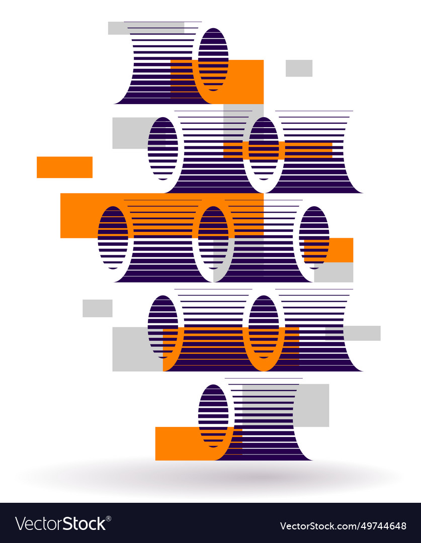 Cylinders pattern abstract 3d isometric Royalty Free Vector