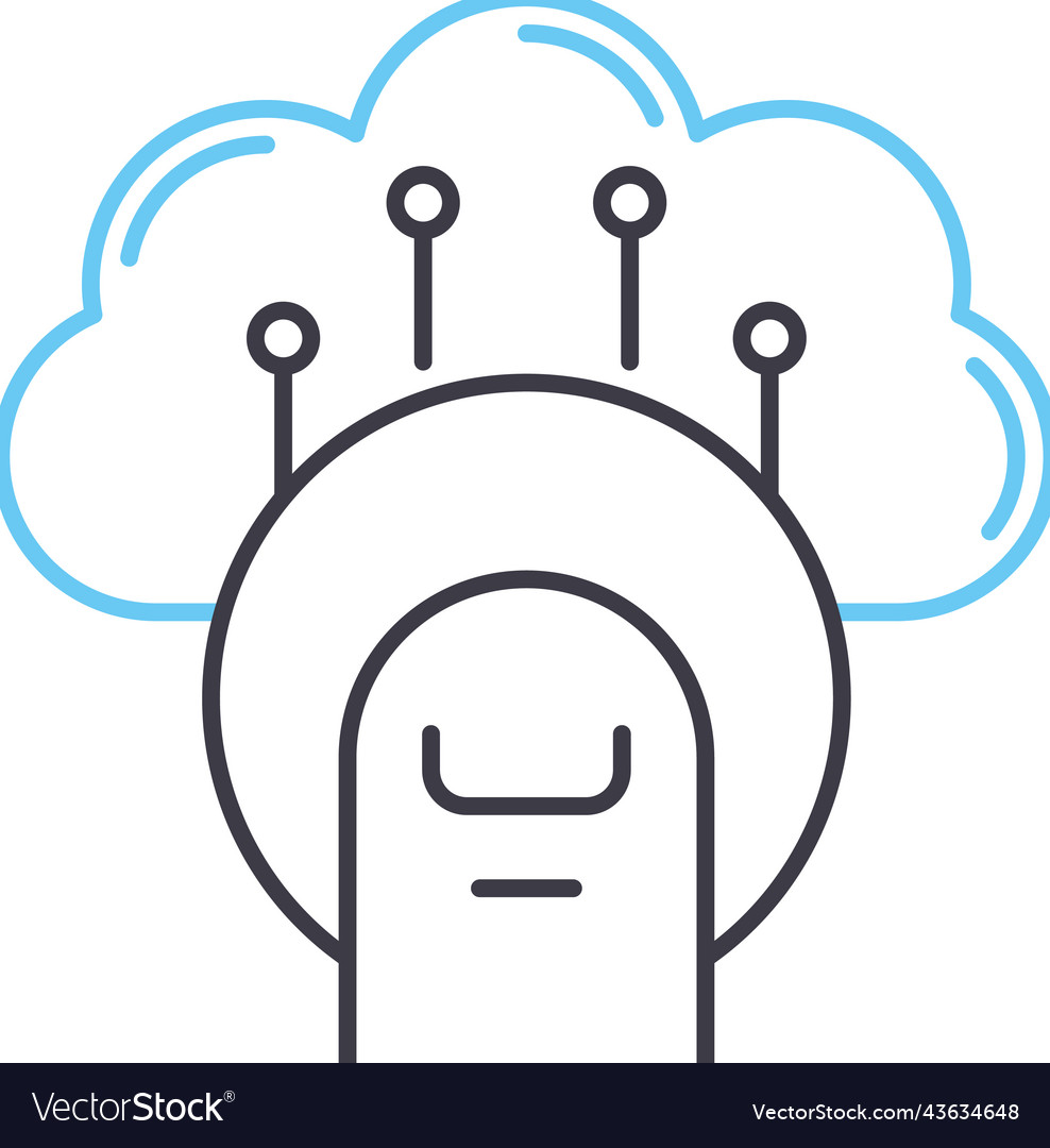 Database Management Line Icon Outline Symbol Vector Image