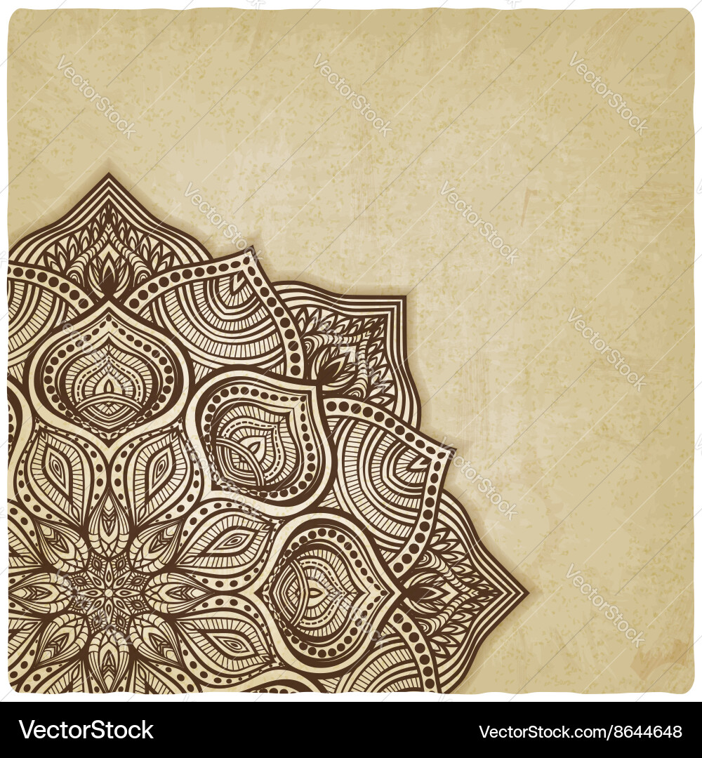 Floral brown round ornament Royalty Free Vector Image