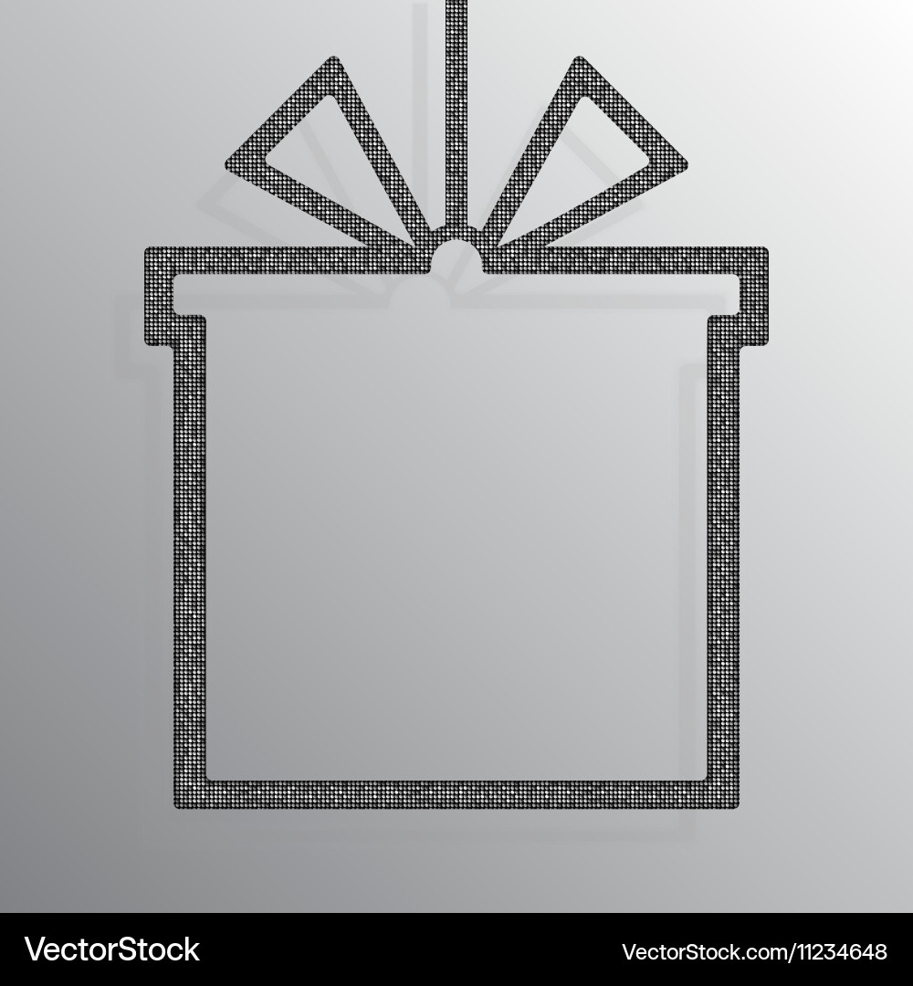 Frame silver sequins gift box surprise Royalty Free Vector