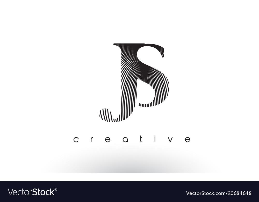Js logo design with multiple lines and black Vector Image