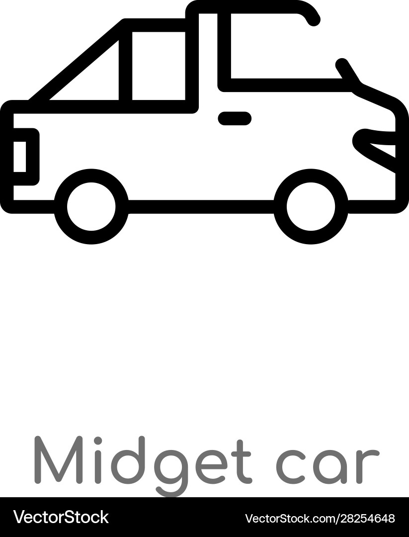 Outline midget car icon isolated black simple Vector Image