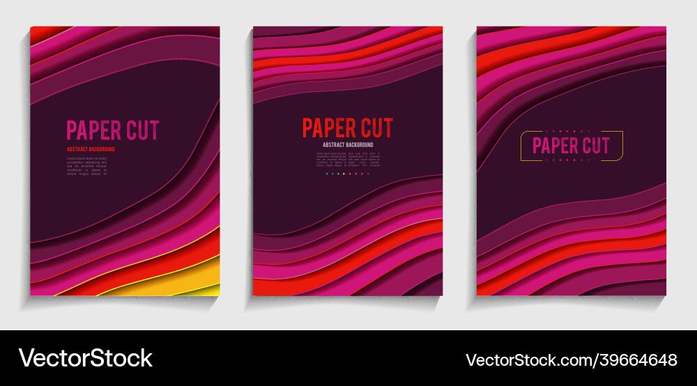Paper cut cover cartoon style Royalty Free Vector Image