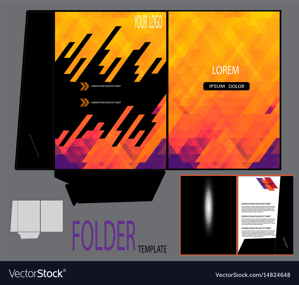 Presentation folder template Royalty Free Vector Image