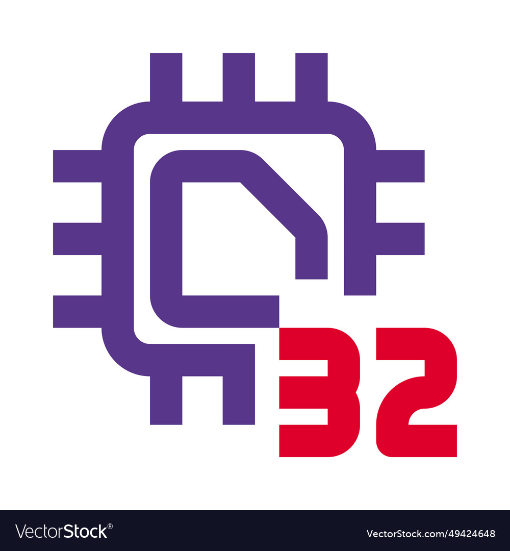 Processing unit with a 32-bit data capacity Vector Image