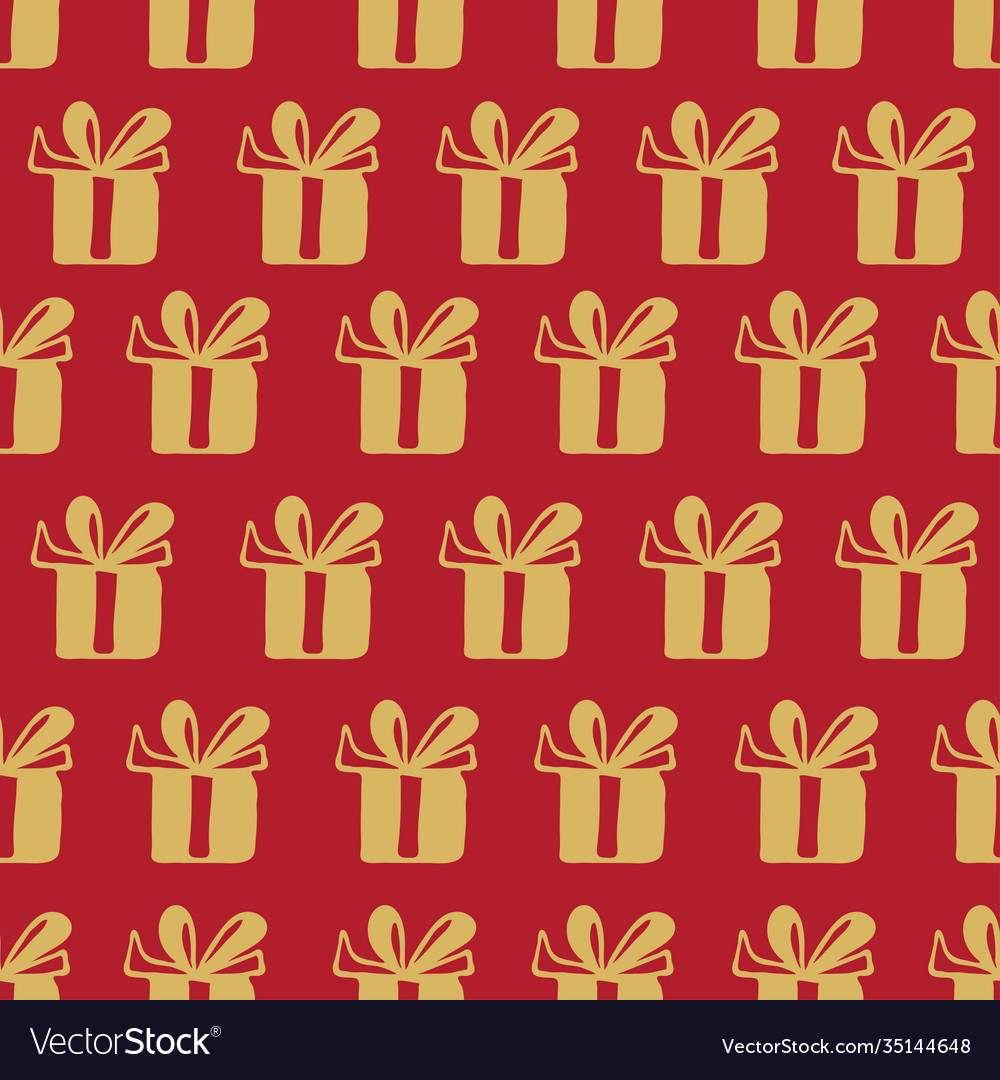 Seamless pattern with gift Royalty Free Vector Image