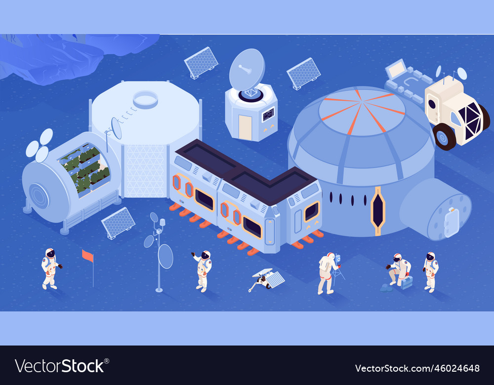 Space colonization concept Royalty Free Vector Image